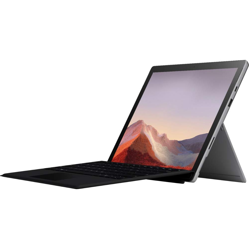 Microsoft QWU-00001 Surface Pro 7 12.3 inch Touch Intel i5-1035G4 8GB/128GB Platinum Bundle Surface Pro Signature Type Cover Keyboard Black and 3FT Type-C Charge & Sync USB Cable