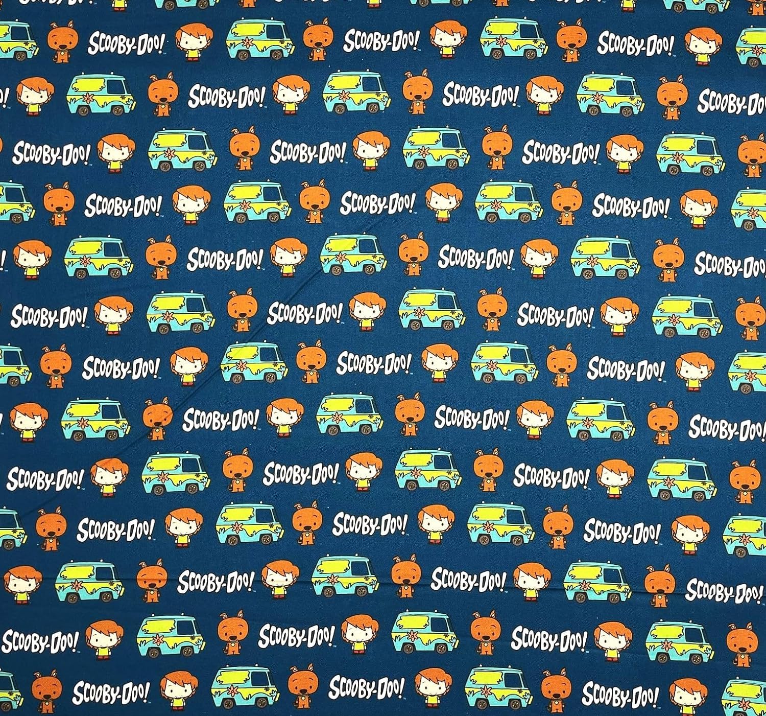 Spring Creative 1 Fat Quarter - Mini Mystery Van Shaggy Dog Scoob on Teal Cotton Fabric - 18 Inches x 21 Inches, F206AMSVTFQ.1