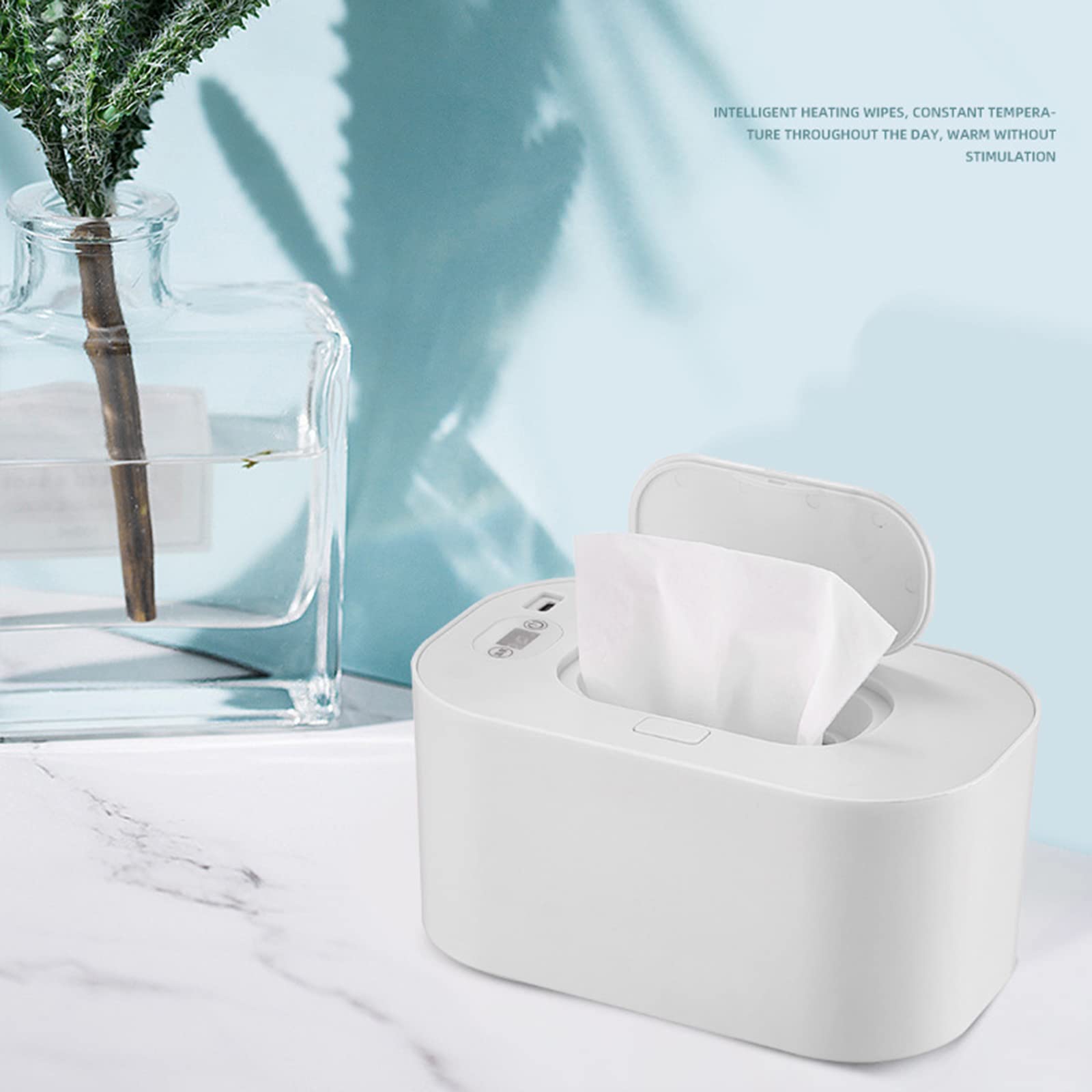 Rehomy Baby Wipe Warmer and Dispenser with Adjustable Temperature USB Charging Wet Wipes Warmer