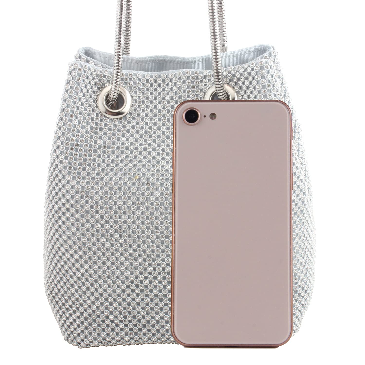 Lanpet Women Rhinestone Evening Bag Bucket Clutch Purses for Cocktail Party Wedding Glitter Handbags