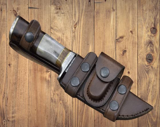 PSK180 - 9.5" inches - DAMASCUS STEEL HUNTING KNIFE, Custom Bowie Knife