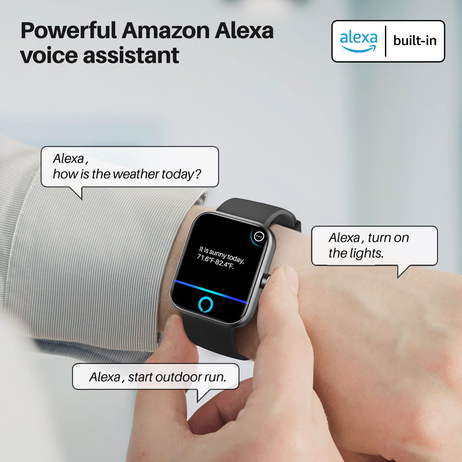TOZO T6 True Wireless Earbuds Bluetooth 5.3 Headphones Touch Control Black S2 44mm 2023 Smart Watch Alexa Built-in Fitness Tracker Black