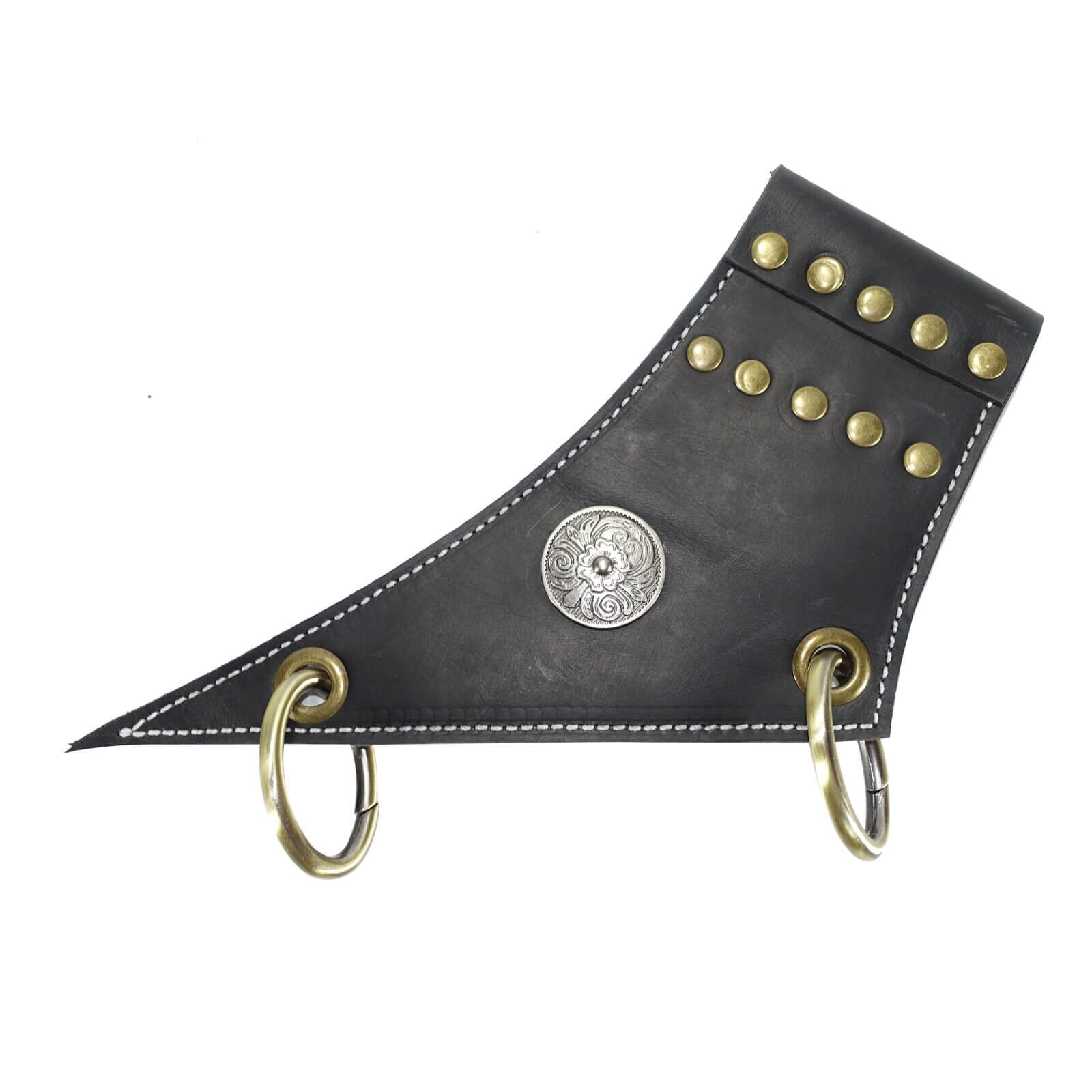 Mandarin Duck Hand Made Real Leather Arrow Quiver Dragonborn Hunting Shooting, Black, Right Handed
