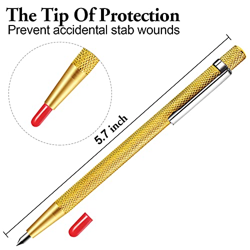 Scriber Marking Tools, 4Pcs Premium Aluminium Tungsten Carbide Tip Scriber, Etching Engraving Scriber Pen for Glass, Ceramics, Metal Sheet