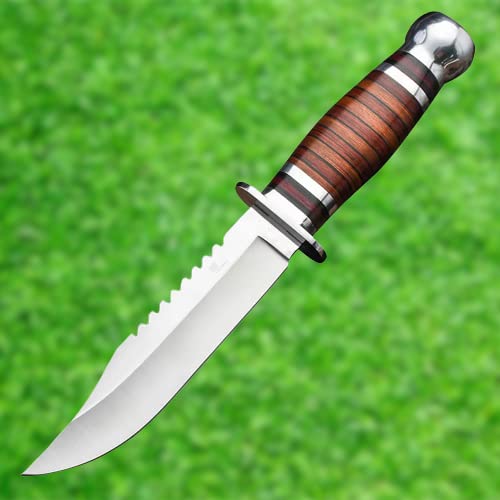 PSK209 - Fixed Blade Knife D2 Blade WOOD Handle Camping Survival Knife Outdoor Hunting