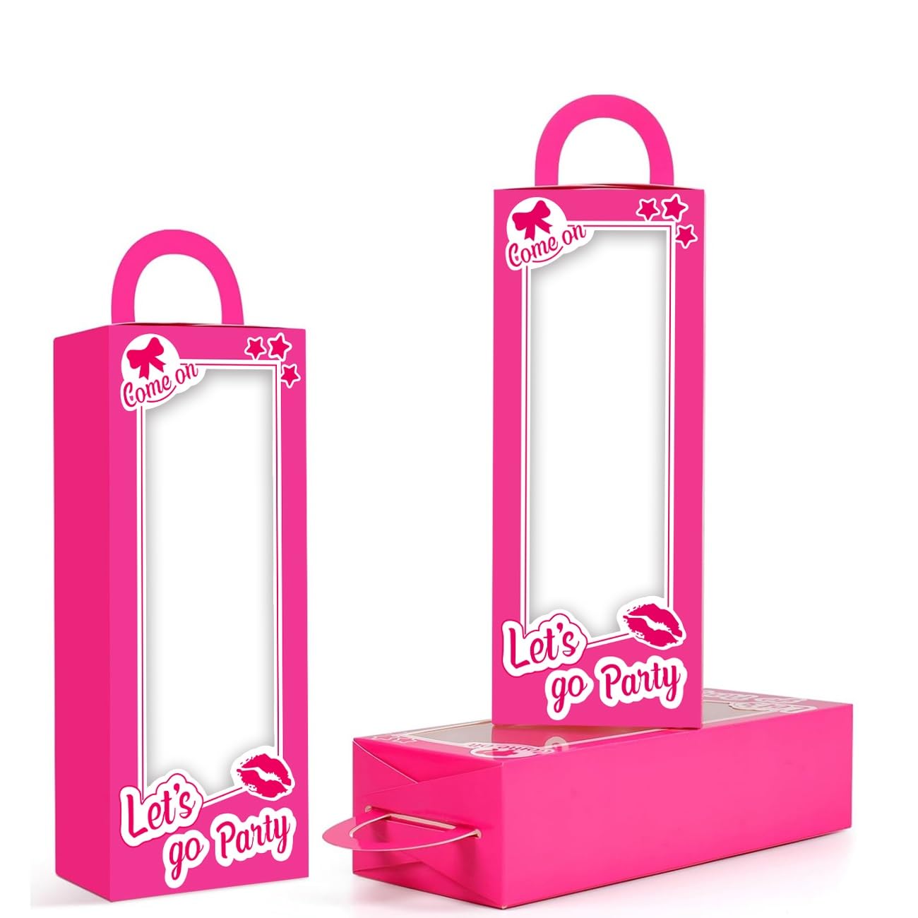 UMIUP 24PCS Pink Girls Party Favor Boxes Pink Doll Gift Boxes Decorations Boxes Can Built-in Party Favor and Goodie Bag Candy Boxes for Girls Birthday Party Cowgirl Birthday Bridal Shower Supplies 