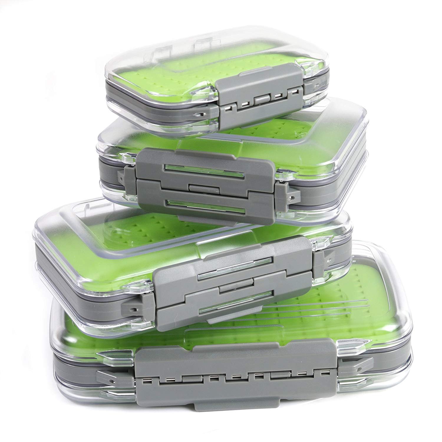 Maxcatch Fly Box Double Sided Waterproof Fly Fishing Boxes For Flies Jig Fly Storage Box with Easy Grip Foam (Silicone Insert, X-Large-7.3''x 4.6''x 1.5'')