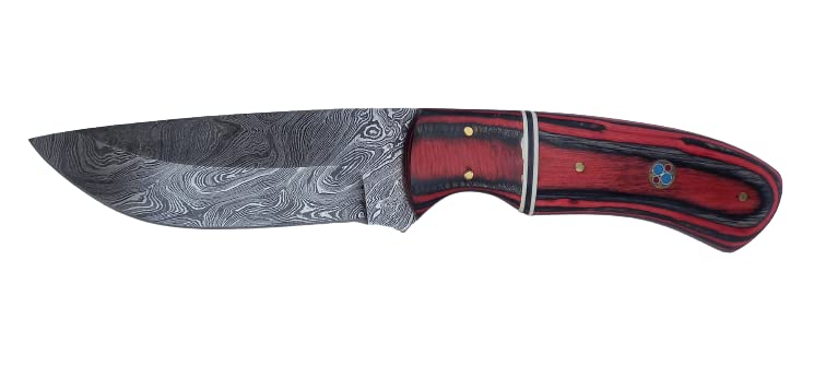 PSK22 - Full Tang Hand Made Damascus Hunting Knife With Pakka Wood Handle, Camping Gift