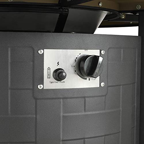 Top Space Propane Fire Pit Table Outdoor Gas Fire Pit Patio Fire Table CSA Certification 50,000 BTU Auto-Ignition, 42 Inch, Round, Bronze