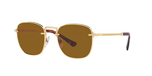 Persol PO2490S Square Sunglasses, Gold/Brown, 54 mm
