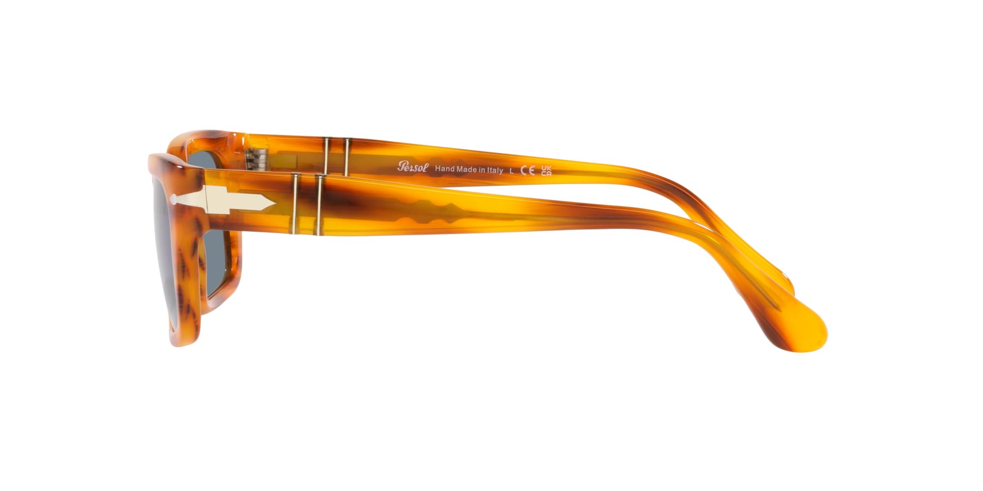 Persol PO3301S Rectangular Sunglasses, Havana/Green, 57 mm