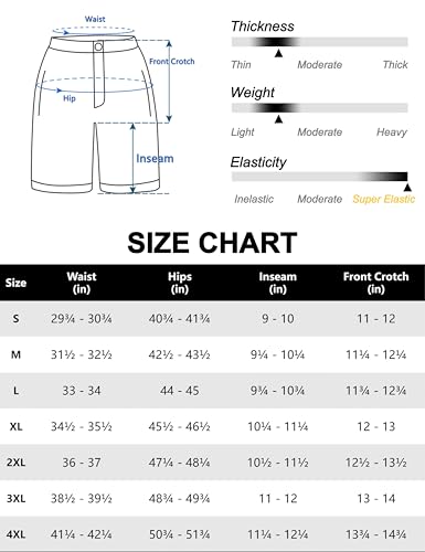 Little Donkey Andy Men’s Ultra-Stretch Quick Dry Lightweight Bermuda Shorts Drawstring Zipper Pocket Hiking Travel Golf Sage S