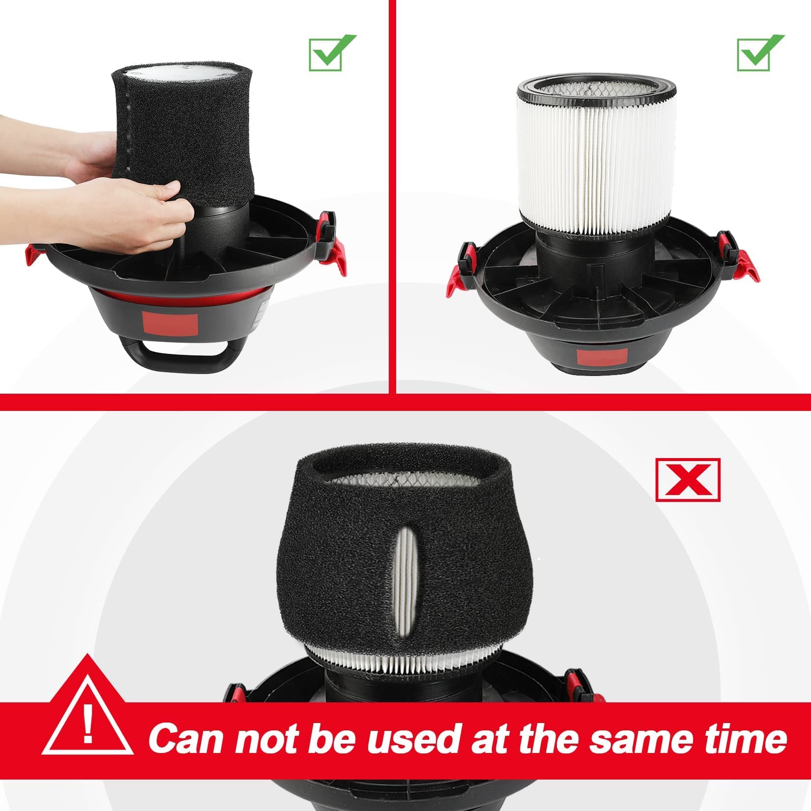 Shop-Vac 6 Gallon 3.0 Peak HP Wet Dry Vacuum+ 90585 Foam Sleeve Filter