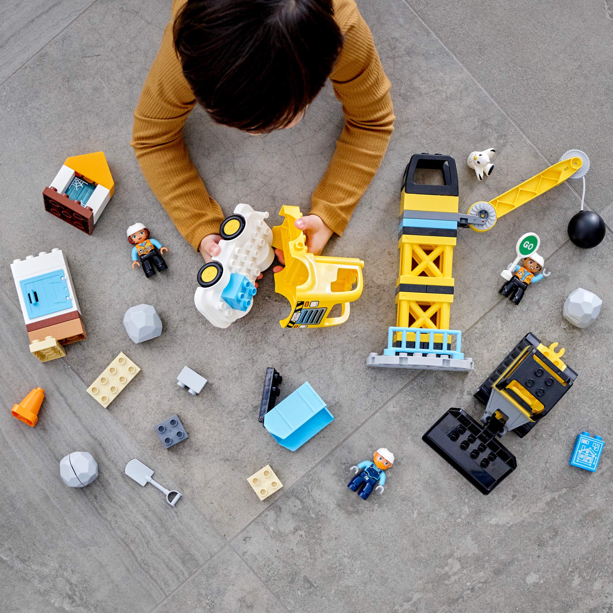 LEGO DUPLO Construction Wrecking Ball Demolition 10932 Toy for Preschool Kids; Building and Imaginative Play with Construction Vehicles; Great Developmental Gift for Toddlers (56 Pieces)