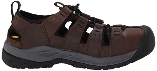 KEEN Utility Men's Atlanta 2 Cooler Plus Low Steel Toe Slip On Non Slip Work Shoes, Cascade Brown/Black, 9 Medium US
