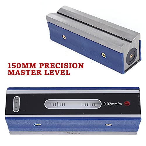 TINVHY 6 Inch Master Precision Level in Fitted Box for Machinist Tool, Cast iron body with Wooden Case
