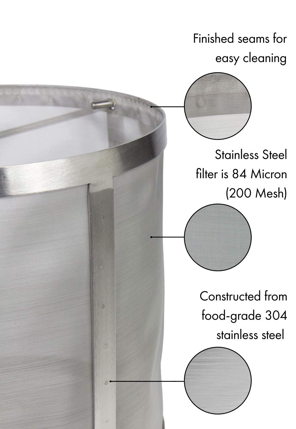 Kegco Coffee Filter Basket, 50 Gallon, Stainless Steel