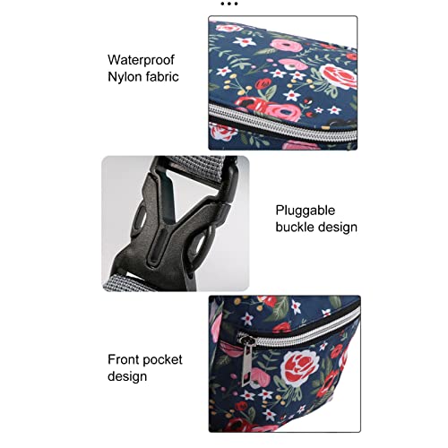 Travel Mommy Bag Diaper Bag Tote Large Capacity Outdoor Multi Functional Hanging Mommy Bag (Flower)