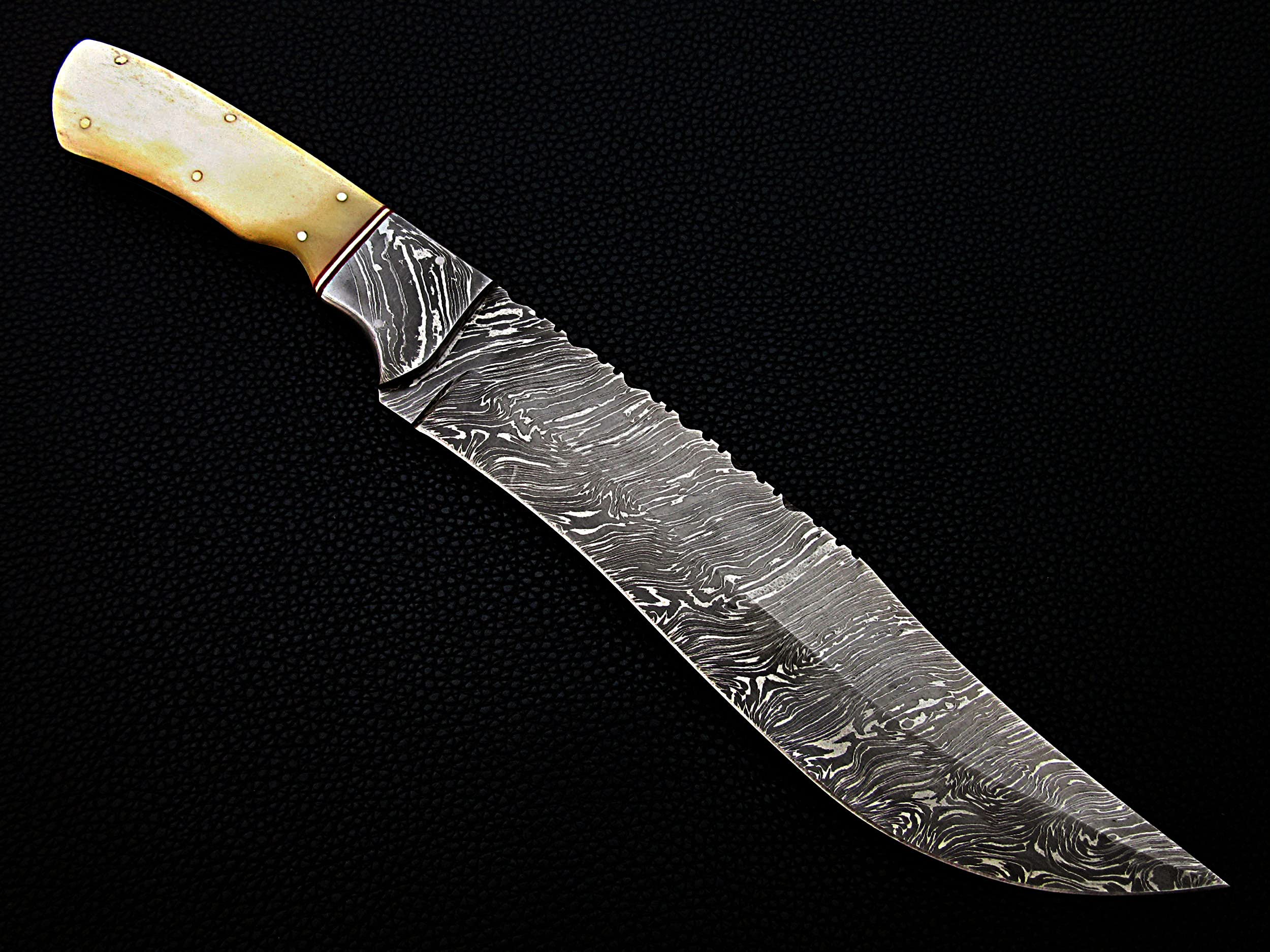 PAL 2000 KNIVES BOW-9293 Handmade Damascus Steel 15 Inches Hunting Knife With Sheath
