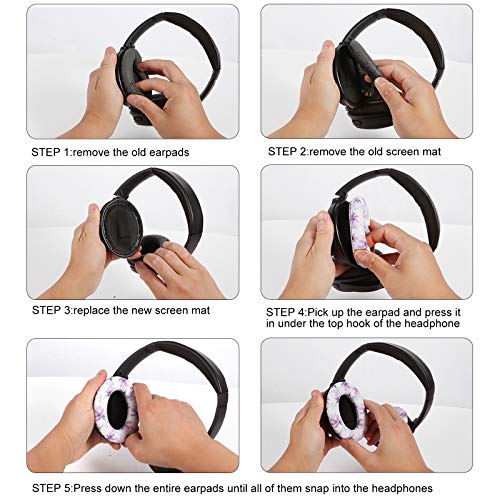 KAHHA Ear Pads,Replacement earpads Compatible with Bose QC25/QC35/QC35II Headphones Ear Cushions with Noise Isolation Memory Foam/ECO Protein Leather(1 Pair,Diamond Purple)