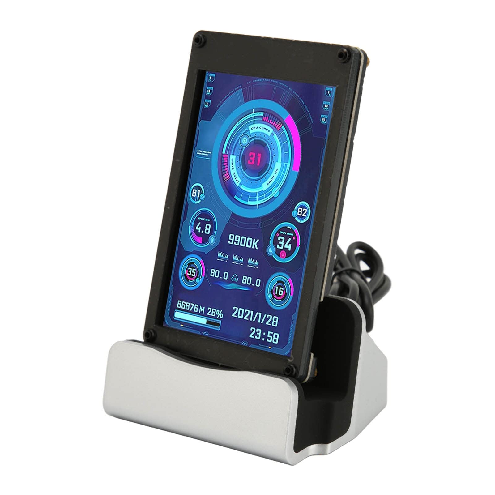 VINGVO IPS USB Mini Screen, IPS Full Perspective PC Sensor Panel Display GPU CPU RAM Display Clear Picture for Home