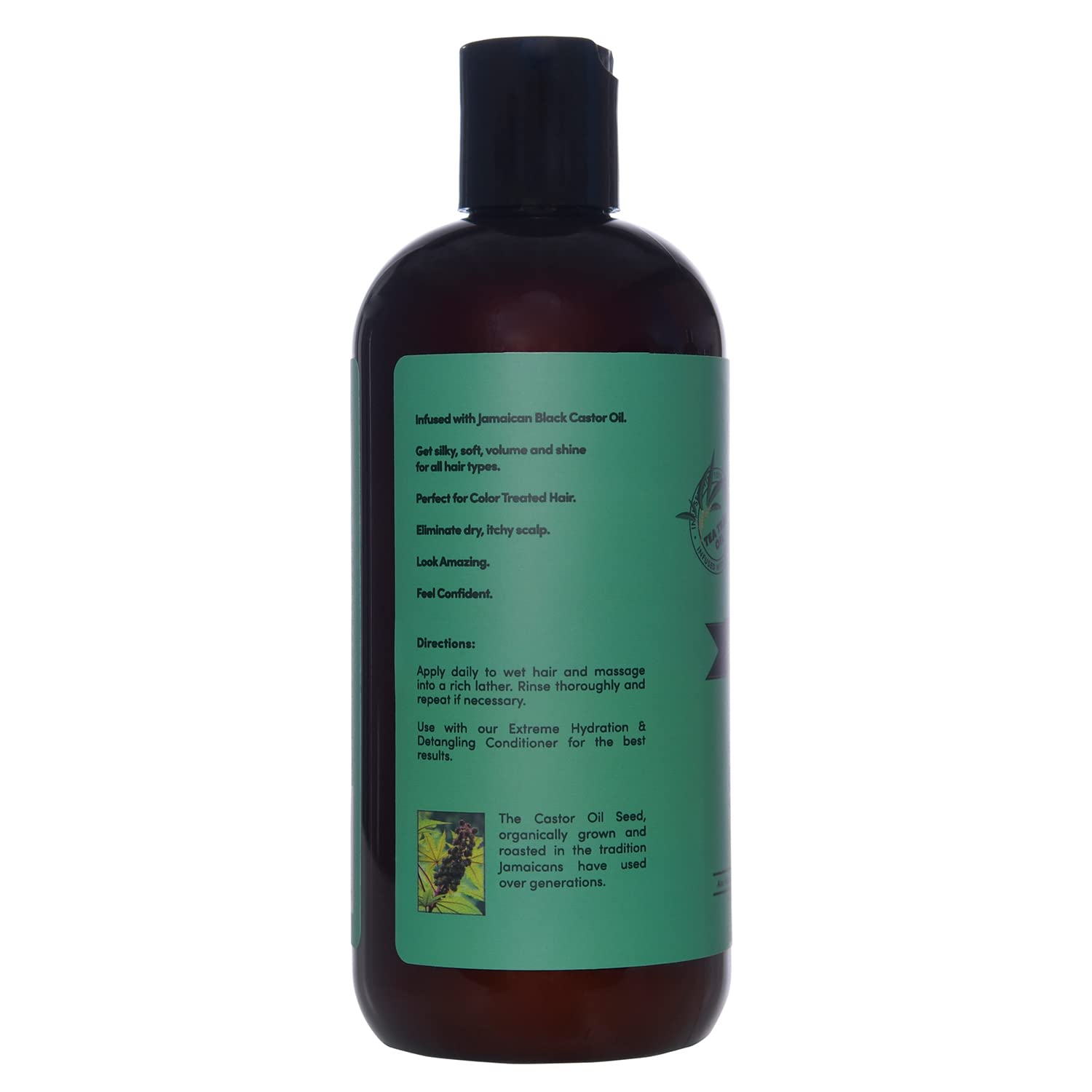 Sunny Isle Jamaican Black Castor Oil Tea Tree Mint Shampoo 12oz | Extreme Hydration & Detangling | Hair Growth & Itchy Scalp