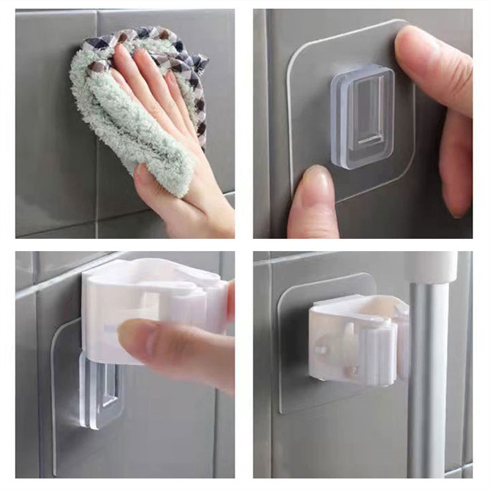 YOYSPRING Storage cart Wall Mount Adhesive Mop Rack Hook Shelf Toilet Holder Broom Hanger for Bathroom Accessories Kitchen Organization Home Storage