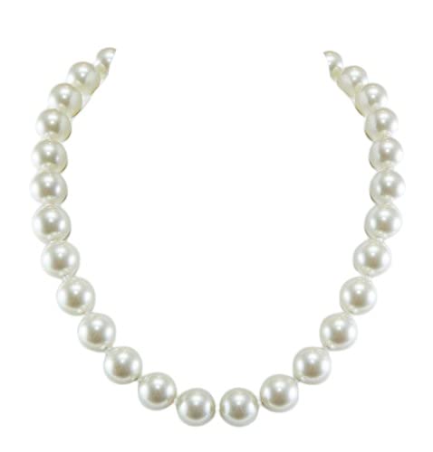 Kenneth Jay Lane 14mm Pearl Strand Necklaces (18", White)