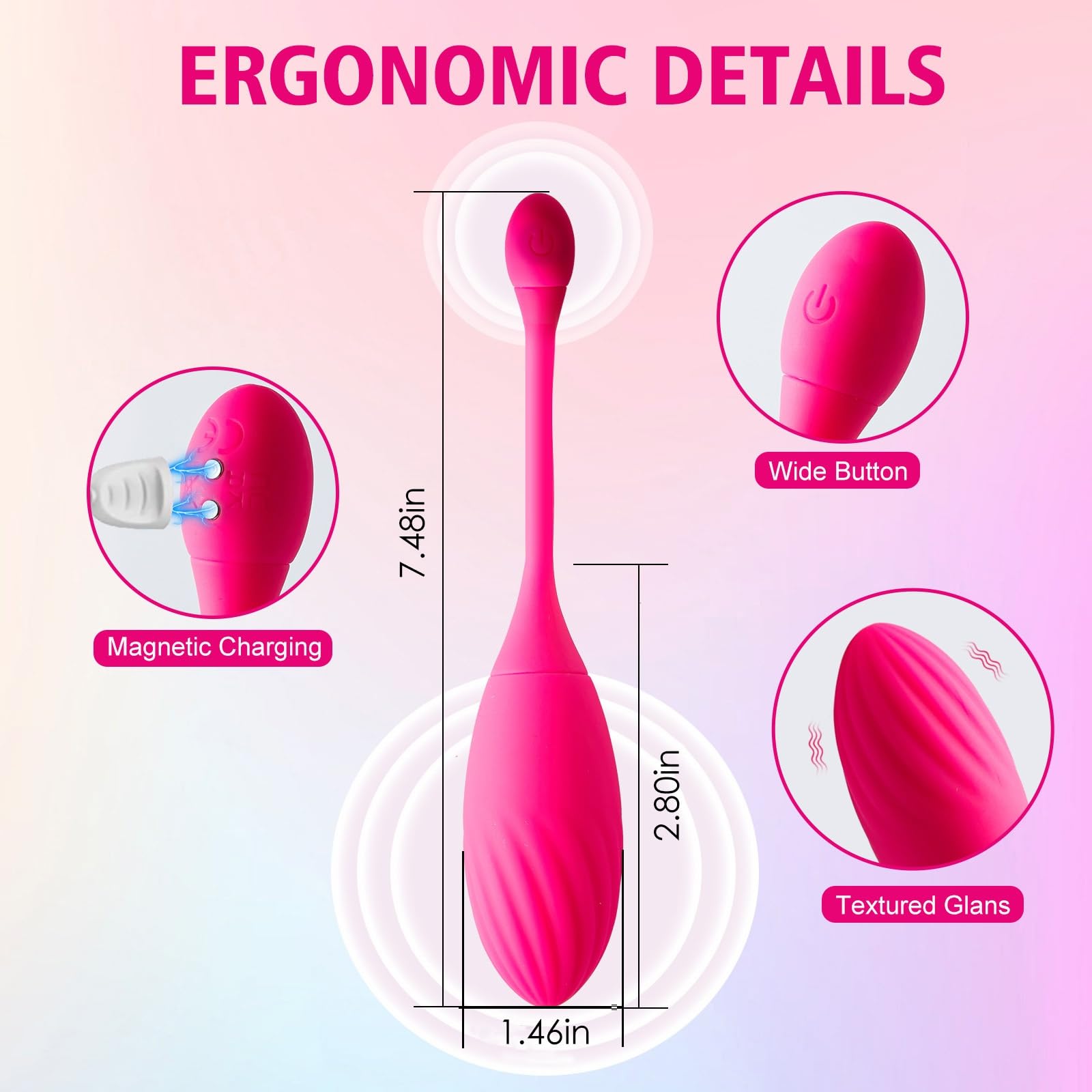 Kaiagame Remote Control Vibrator App, Long Distance App Controlled Vibe Bluetooth Sex Toy Couples Vibe, Phone Adult Toy, Rosered