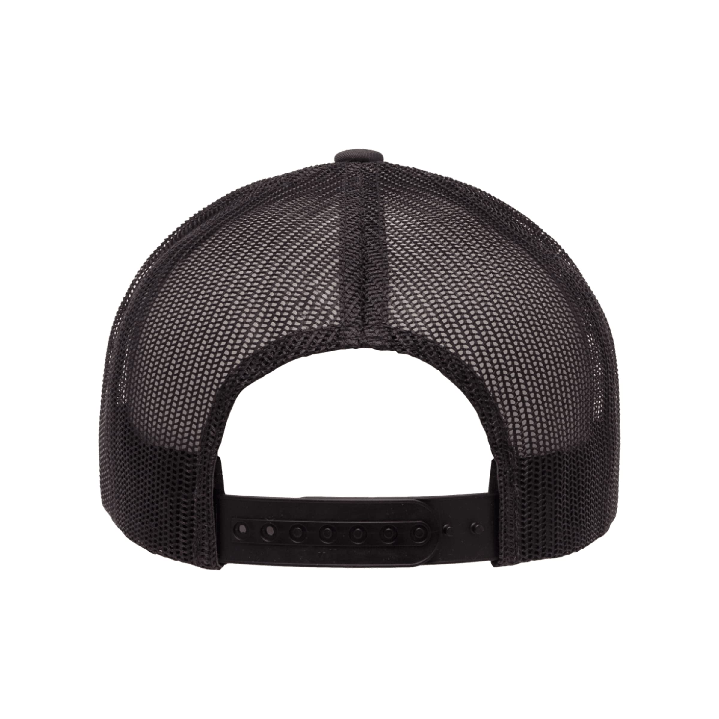 Love Sketches Embroidered Palm Tree Silhouette Trucker Snapback Cap Mesh Back Men and Women (Charcoal)