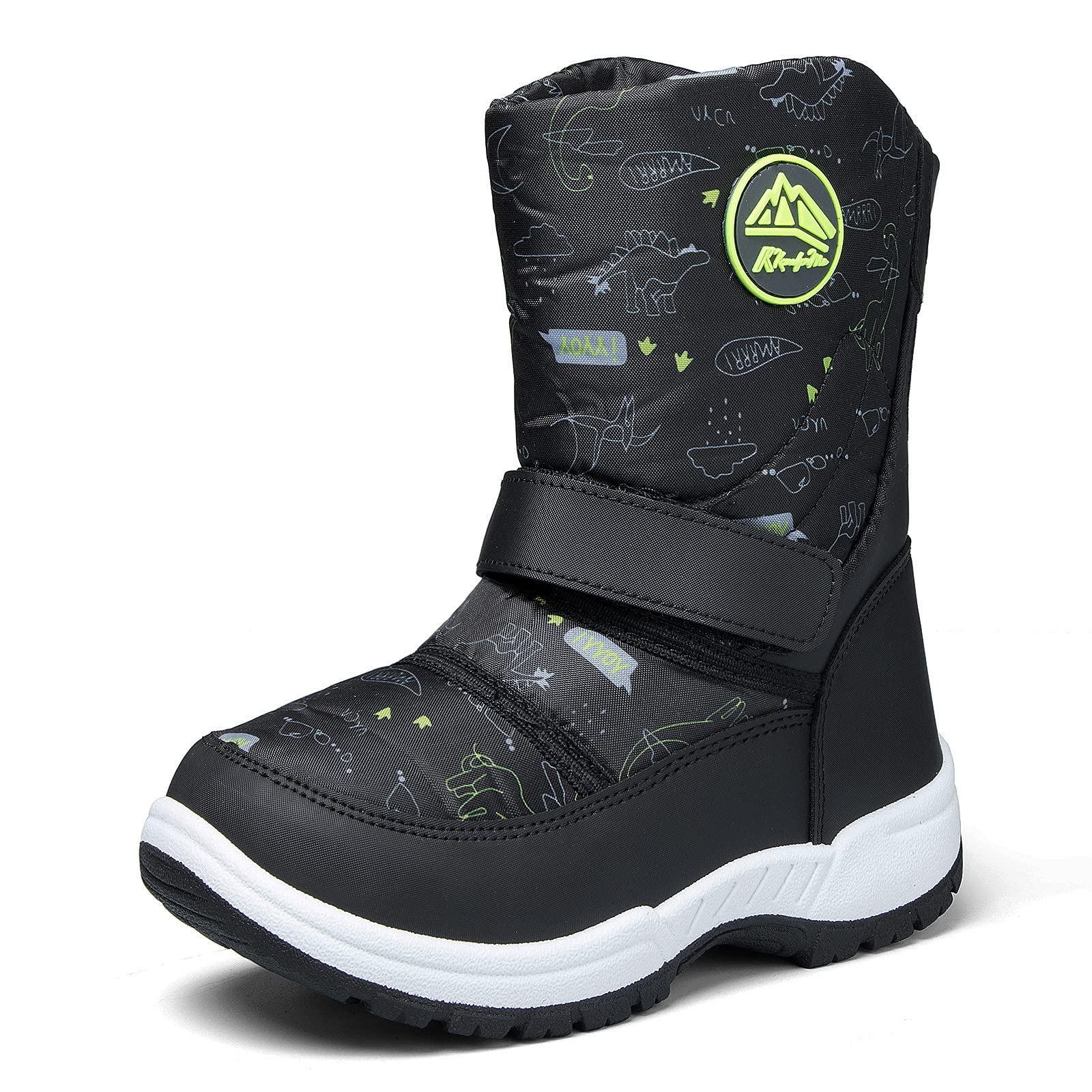 K KomForme Boys Girls Snow Boots Waterproof Winter Outdoor Boots(Toddler/Little Kid/Big Kid)