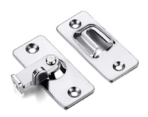 WANLIAN Door Hasp Latch 90 Degree, Stainless Steel Safety Angle Locking Latch for Push/Sliding/Barn Door, Satin Nickel