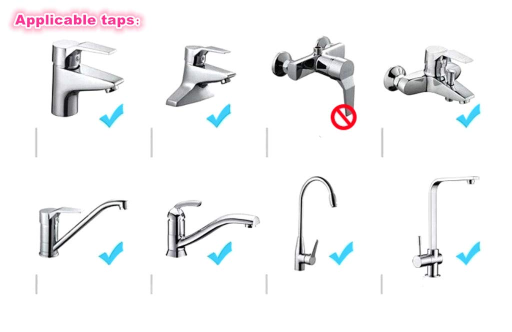 Kinteshun Tap Faucet Shower Head,360°Rotating Water-Saving Faucet Valve Booster Filter Universal Splash-Proof Nozzle Sprayer,3 Modes Adjustment(Pack of 2pcs)