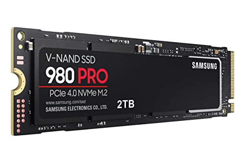 SAMSUNG 980 PRO SSD 2TB PCIe NVMe Gen 4 Gaming M.2 Internal Solid State Drive Memory Card + 2mo Adobe CC Photography, Maximum Speed, Thermal Control MZ-V8P2T0B/AM