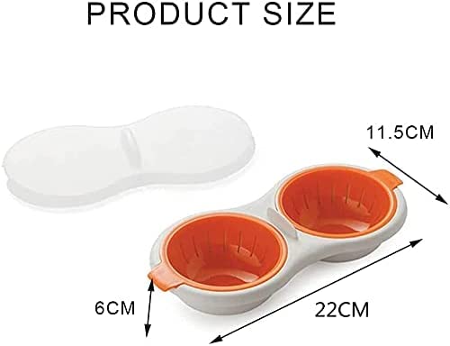 Microwave Egg Poachers Double Cup Egg Boiler Draining Egg Boiler Non-Stick Feature Microwave Ovens Cooking Tools Steamer Kitchen Gadget (1pcs,Green)