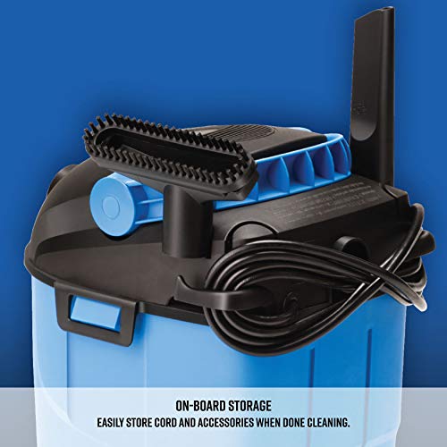Vacmaster, VP205, 2.5 Gallon 2 Peak HP Portable Wet/Dry Shop Vacuum, Blue