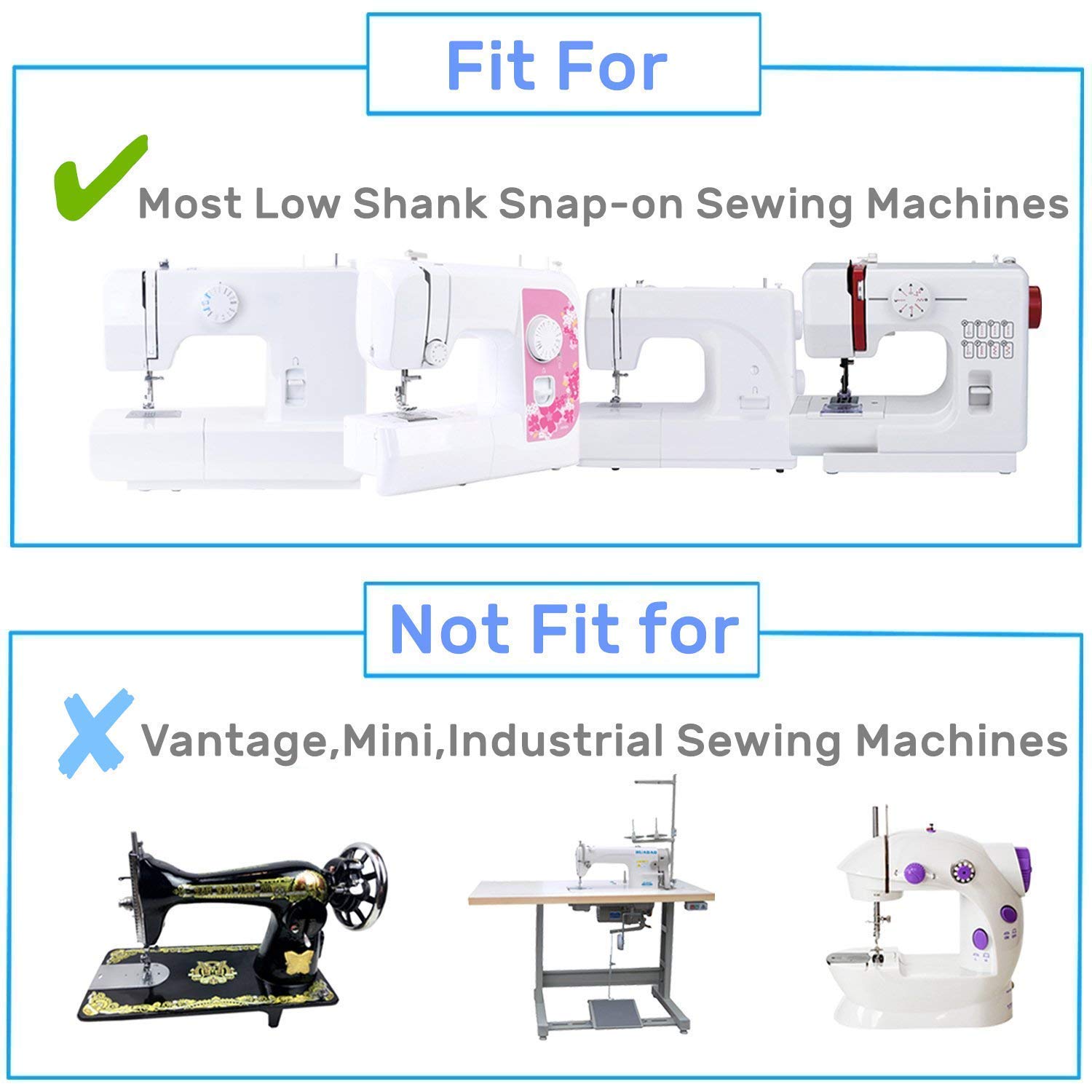 Kalevel Blind Stitch Hem Foot Sewing Machine Presser Feet Foot Compatible with Most Low Shank Snap-On Singer, Brother, Babylock, Janome, Elna, Euro-Pro, Simplicity, White, Juki, New Home and More