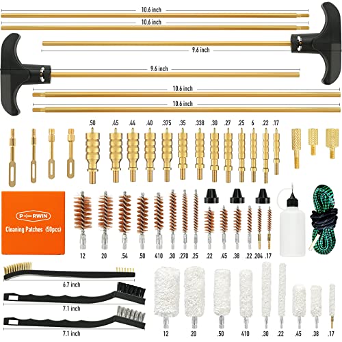 Perwin Universal Gun Cleaning Kit for All Guns with Cleaning Rope, Brass