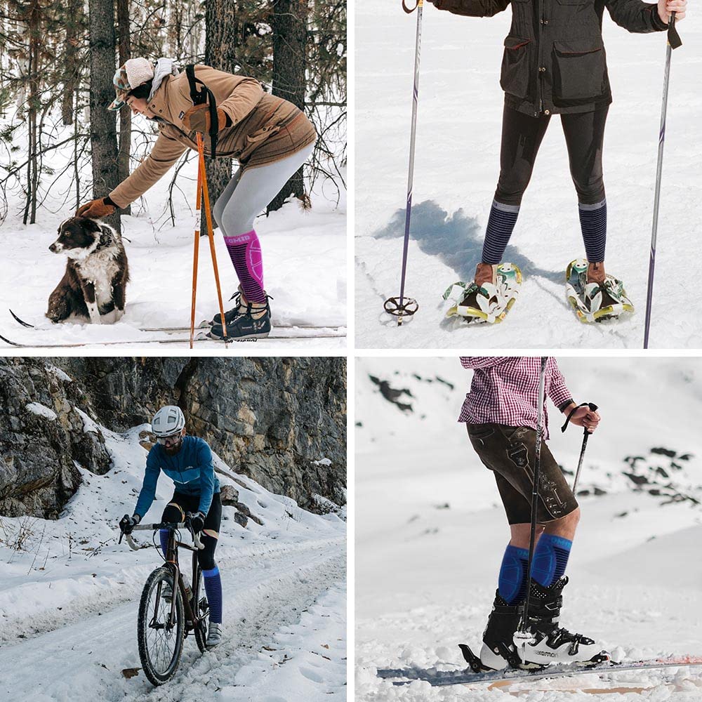 OMID Ski Socks, Merino Wool Snow Socks Long OTC Snowboard Socks Non-Slip Cuff Warm Socks for Men Women Skiing/Snowboarding