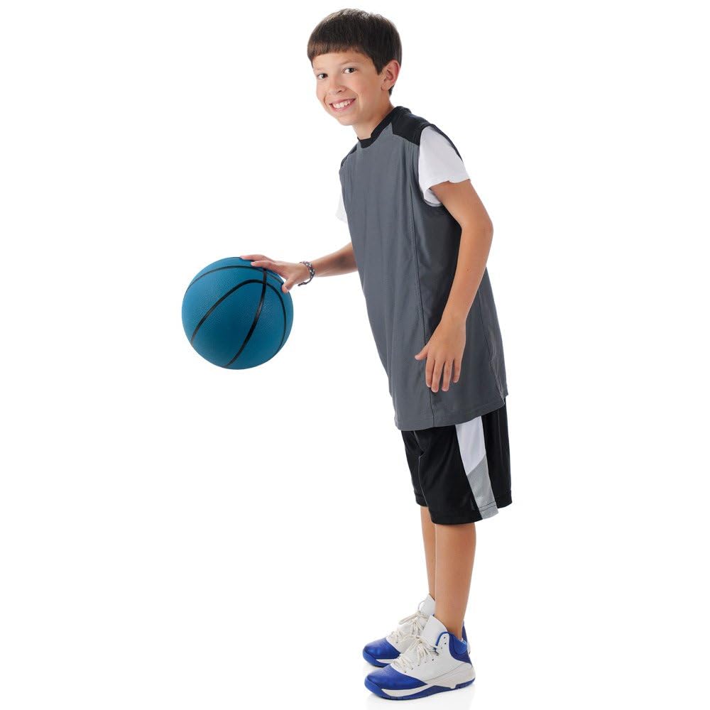 K-Roo Sports Atomic Athletics Neon Rubber Playground Balls - 6 Pack of Regulation Size, includes Pump & Storage Bag - Basketball
