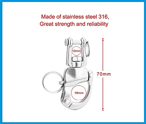 MAXIAOAO Hardware Accessories 316 Stainless Steel Swivel Shackle Quick Release Boat Anchor Chain Eye Shackle Swivel Snap Hook for Marine Architectural