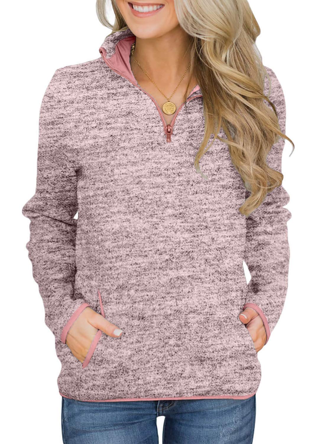 MINGALONDON Loose Sweatshirts for Women Sport Top Cozy Oversized Pullover Sweatshirt Athletic Pink 3X-Large