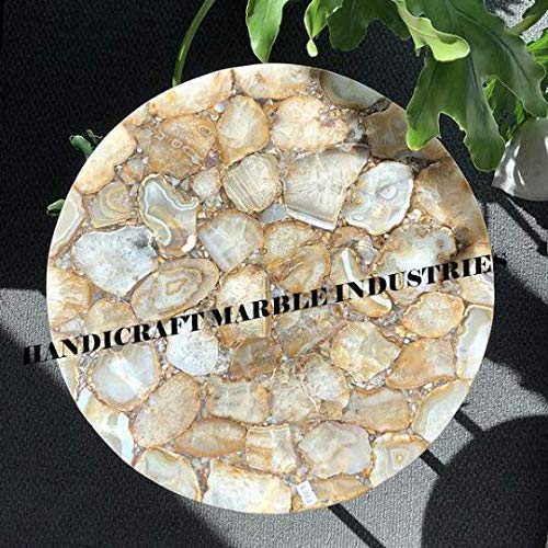 Valentine's Day Gift 24" Agate Table, round coffee table Wild Agate Coffee Table Top, Stone Coffee Table, Agate Kitchen Table Top, Round Agate Coffee Table Natural Agate