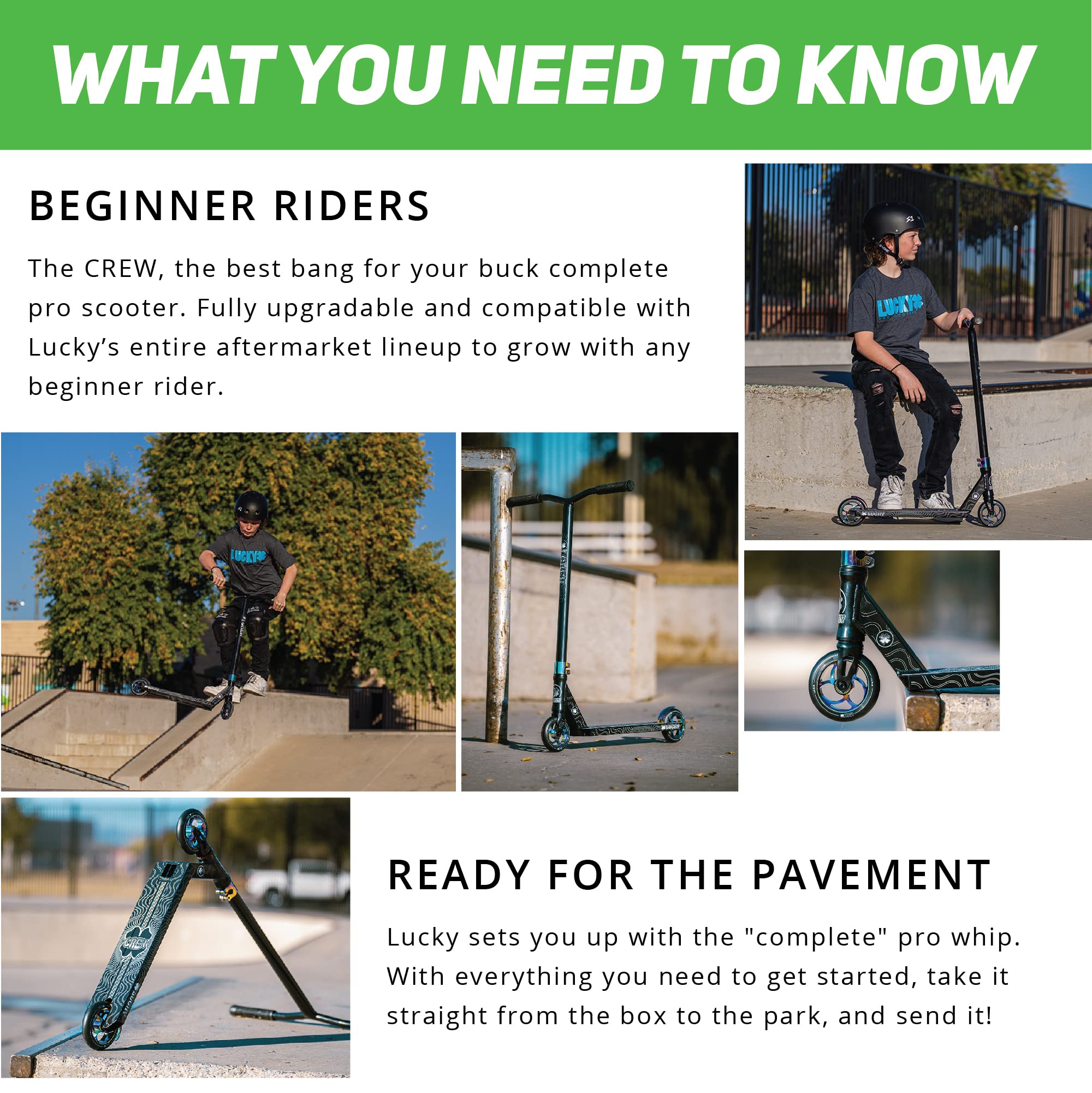Lucky Crew Complete Pro Scooter - Best Trick Scooter for Beginner to Intermediate Riders, Ultramarine