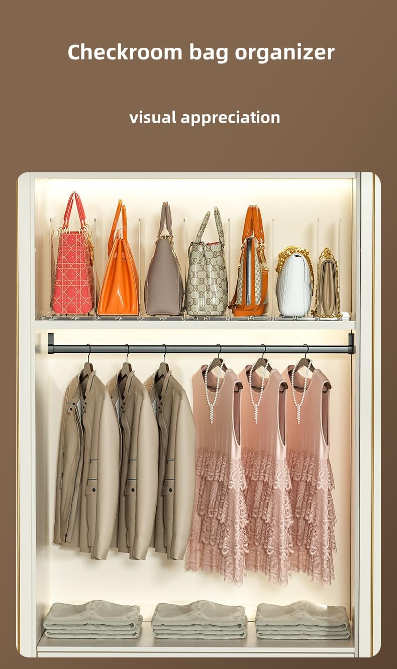 wondercozy Purse Organizer, Adjustable Shelf Divider for Closet, Separator Organizers for House, Office Use,Closet Organizer (6 Sections)