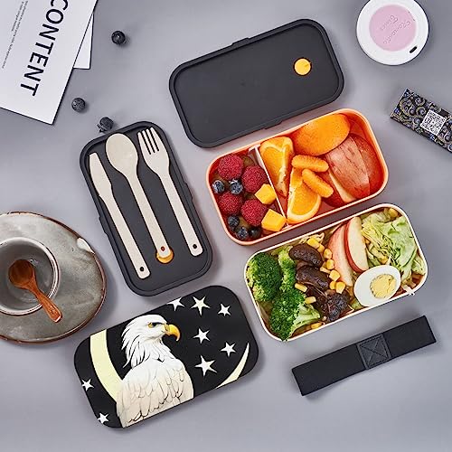 White Head Sculpture Sketch Adult Lunch Box, Bento Box, With Cutlery Set Of 3, 2 Compartments, Rectangular, Lunch Box For Adults