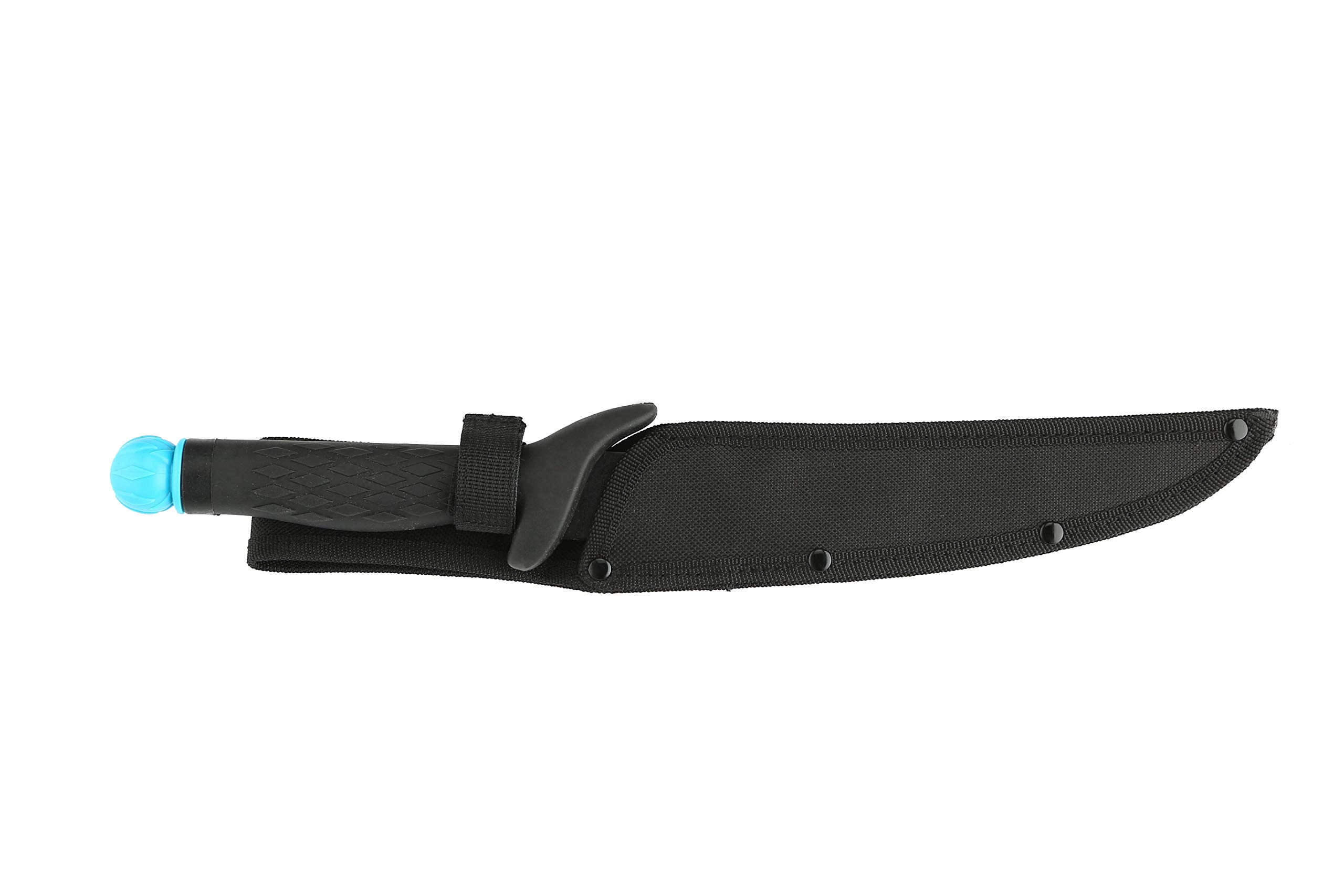 Manowar 7 inch Fillet Knife, The Only Knife with Ceramic Blade Sharpener Built Into Handle, High Carbon Stainless Steel, Rubber Handle and Built in Rod Sharpener, Sheath Included, Blue Knob