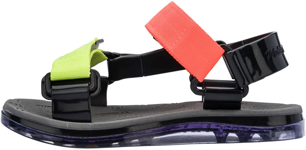 mini melissa Papete + Rider (Little Kid/Big Kid) Black/Yellow/Orange 2 Little Kid M