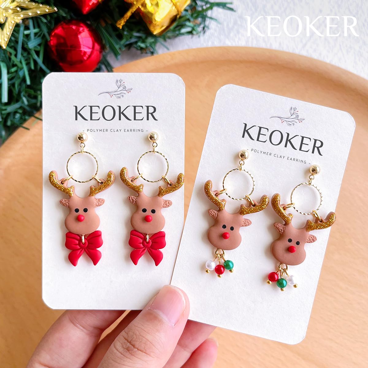 Keoker Christmas Clay Cutters, 31 PCS Christmas Polymer Clay Cutters for Earrings Making, 31 Shapes Mini Christmas Clay Earrings Cutters (ALL 2)