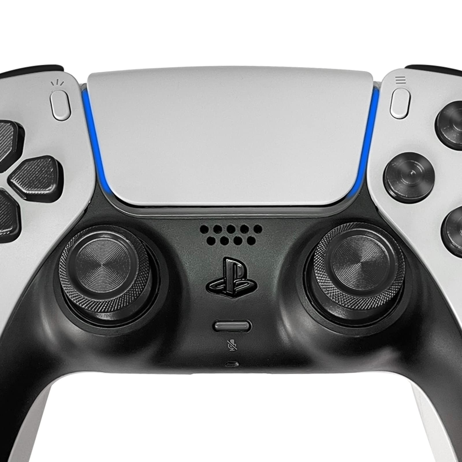 Metal Thumbsticks D-pads ABXY Buttons Repair Kits for PS5 Controller - Replacement Aluminum Action buttons & Analog Joystick & Directional Pads for PlayStation 5 Controller (Black)